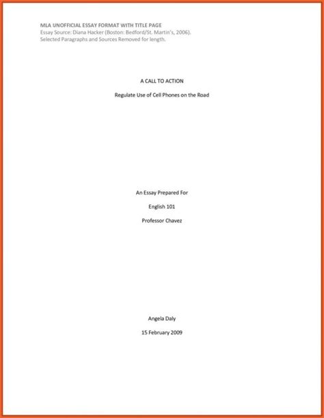 Mla Format Essay Title Page ~ Resume Letter