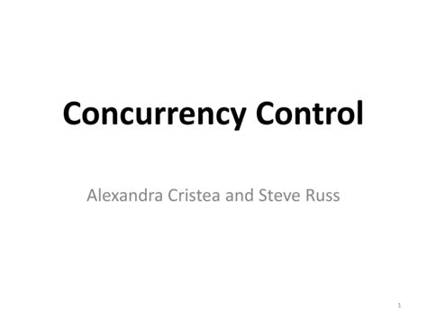 Concurrency Control Slides