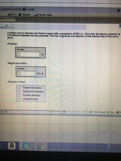 Solved A Proton And An Electron Are Fixed In Space With A