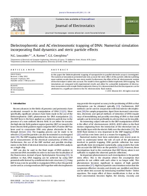 pdf dielectrophoretic and ac electroosmotic trapping of dna