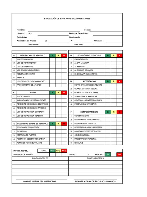 Evaluacion De Manejo A Candidato Xlsx Evaluacion Inicial Pdf