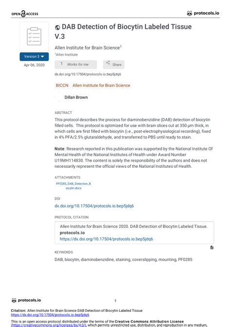 PDF DAB Detection Of Biocytin Labeled Tissue V3