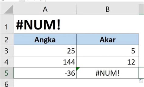 Macam Macam Tipe Pesan Error Pada Rumus Excel