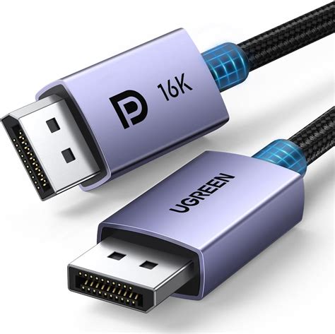 Ugreen Cabo Displayport 2 1 [certificado Vesa] Dp2 0 80 Gbps Suporte 16k A 60 Hz 8k A 240 Hz 4k