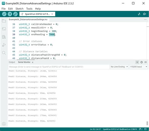 Arduino Examples Sparkfun Qwiic Pulsed Coherent Radar Sensor Breakout