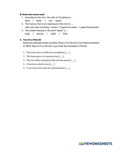 Descriptive Text Worksheet For X Live Worksheets