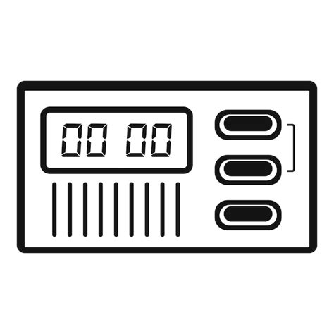 Ícone De Relógio Digital Retro Simples Ilustração Do ícone Vetor De