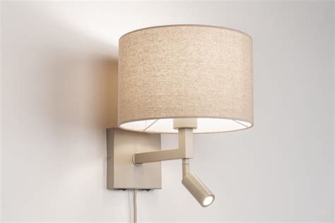 Wandlamp 31447 Modern Stof Metaal Beige