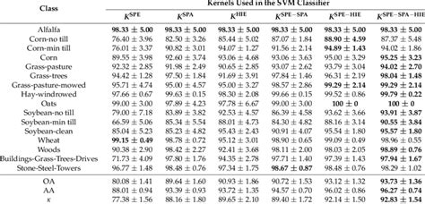 Classification Results Mean Accuracy ± Standard Deviation By The