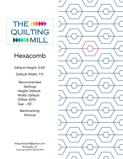 Hexacomb Fun Hexagon Digital Pantograph The Quilting Mill