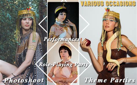 Rechicgu 4 Pieces Egyptian Cleopatra Princess Costume