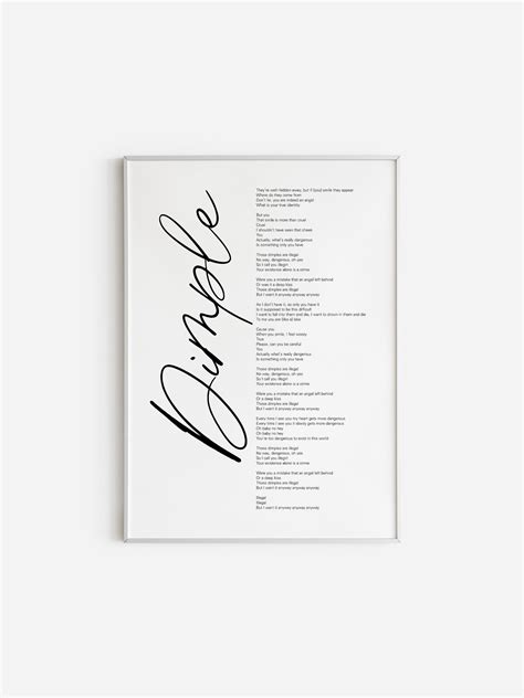 Bts Dimple Lyrics Prints Poster Digital Download Korean Etsy