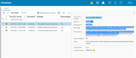 Dell Unity 시스템이 하나 이상의 드라이브에서 데이터의 자동 복제를 시작할 수 없음dell 수정 가능 Dell 대한민국