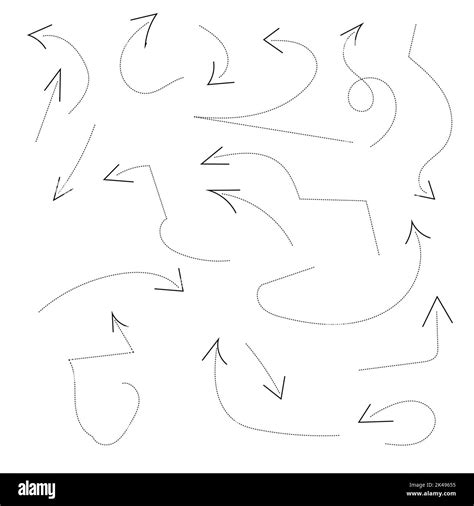 Various Sketchy Doodle Arrows Hand Drawn Abstract Vector Set Direction Pointers Shapes And