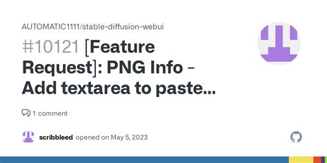 Feature Request Png Info Add Textarea To Paste Copied Prompt