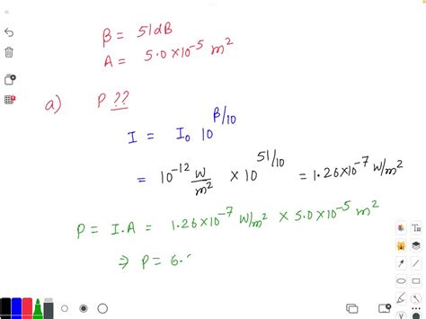 solved a 51 db sound wave strikes an eardrum whose area is 5 0Ã—10 5
