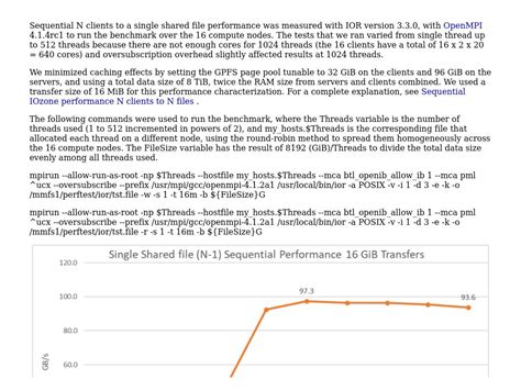 poweredge r750 sequential ior performance n clients to 1 file dell
