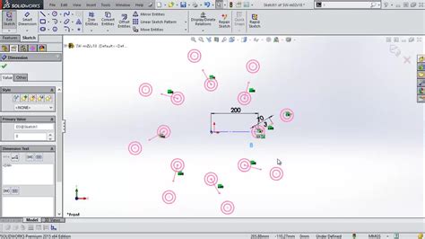 Solidworks Линейно и кръгово размножаване в скиците Linear Sketch Pattern And Circular Sketch