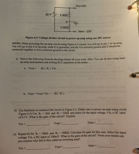 solved 1 inverting amplifier the pinout diagram for the