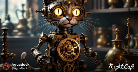 Clockwork Cat In Dim Victorian Lab Steampunk Illu Ai Art