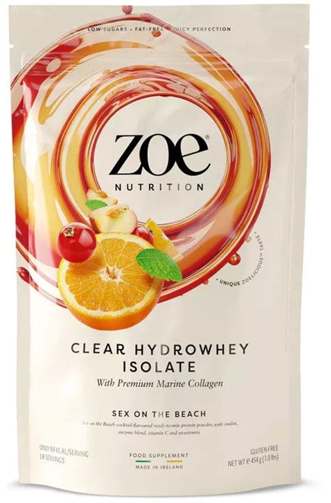 Zoe Nutrition Clear Hydrowhey Isolate Sex On The Beach Hydrolyzed Whey Protein Isolate Sex On