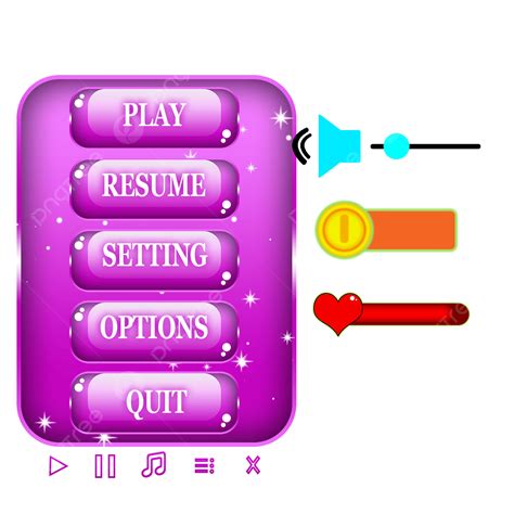 Game User Interface Creative Design Vector With Transparent Background
