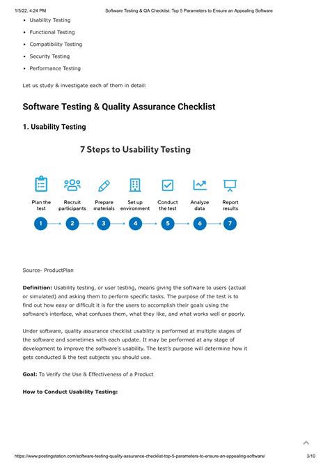 ppt software testing and qa checklist top 5 parameters to ensure an appealing software