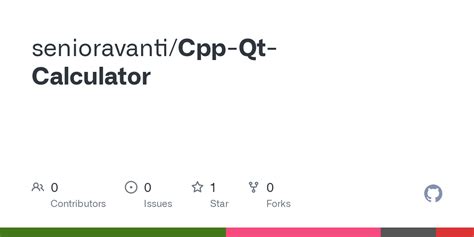 Github Senioravanticpp Qt Calculator