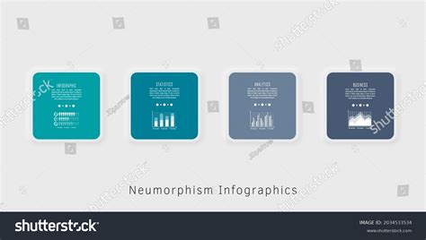 Neumorphism Infographics Template Chart Diagram Web Stock Vector