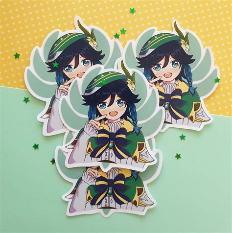 Venti Sticker Genshin Impact Stickers Etsy