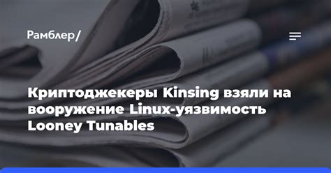 Криптоджекеры Kinsing взяли на вооружение Linux уязвимость Looney Tunables Рамблерновости