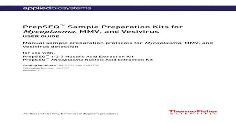Pdf Mycoplasma Mmv And Vesivirus Revision C Prepseq …prepseq™ Sample Preparation Kits For