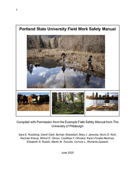Fillable Online Field Work Safety Manual Fax Email Print Pdffiller