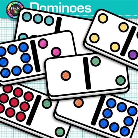 Dominoes Clipart Images 200 Cute Colorful Math Game Clip Art
