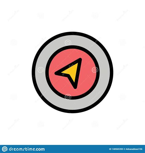 Map Navigation Location Flat Color Icon Vector Icon Banner Template Stock Vector