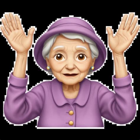 Old Lady Hands Up Raise The Roof Emoji Ai Emoji Generator