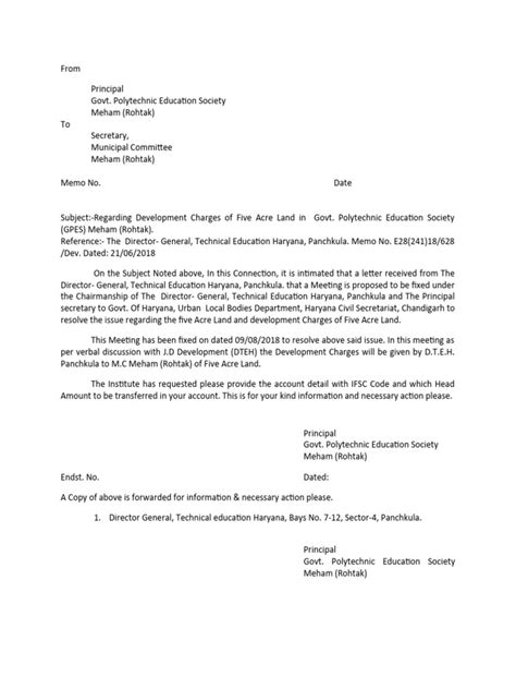 Devlopment Charges Letterof Land Pdf