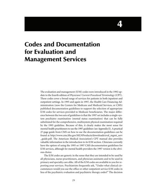 Pdf Codes And Documentation For Evaluation And Management Library