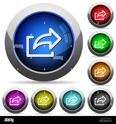 Set Of Round Glossy Export Buttons Arranged Layer Structure Stock Vector Image Art Alamy