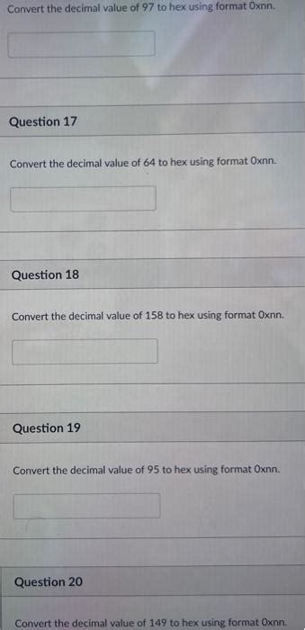 Solved Convert The Hex Value Oxdb To An Unsigned Decimal