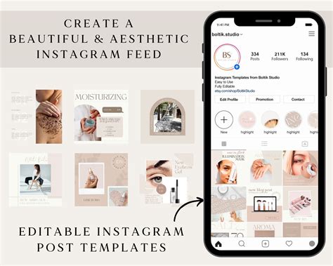 Instagram Post Template Nude Instagram Template Blogger Etsy