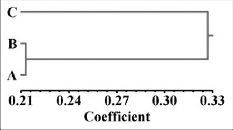 dendrogram constructed by unweighed pairgroup method algorithm upgma