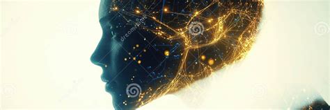 Profile View Of A Human Head Showcasing Complex Neural Connections And Glowing Synapses