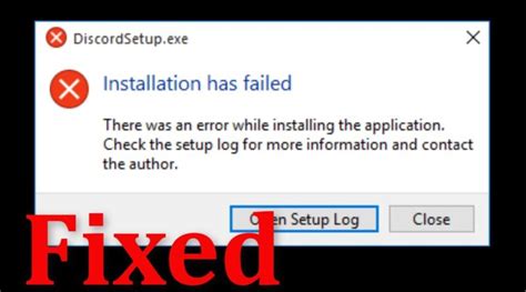 discord exe installation has failed fooet
