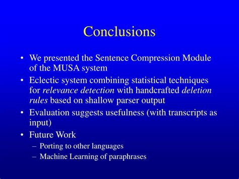 PPT Automatic Sentence Compression In The MUSA Project PowerPoint Presentation ID 4616007