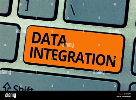 Word Writing Text Data Integration Business Concept For Combination Of Technical And Business