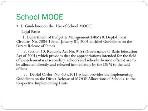 Ppt The School Mooe Revisited Powerpoint Presentation Free Download Id 1644955