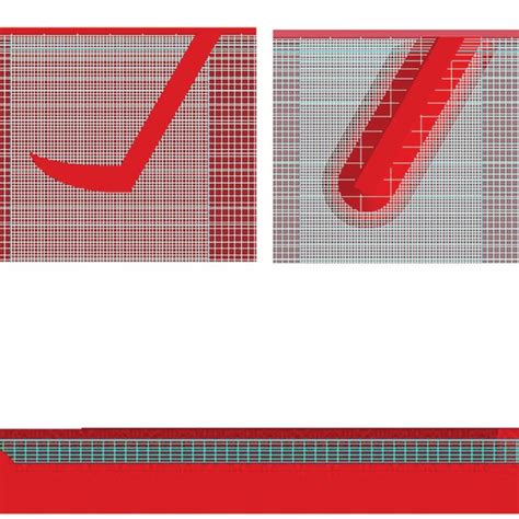 Cross Section And Plan Mesh Grid For The Flow Splitting Embankment For Download Scientific
