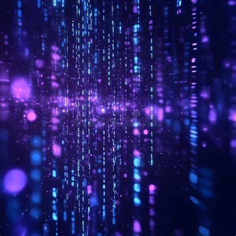 Binary Code Background Blue Color Matrix With Lines Creating A Futuristic Atmosphere