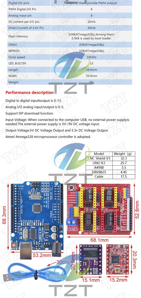 circuits intégrés with drv8825 cnc shield v3 engraving machine 3d